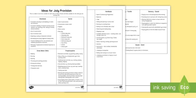 School Based July Provision | Planning and Teaching Ideas