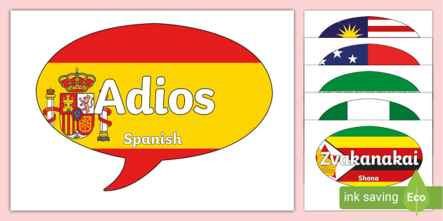 Mixed Language Goodbye Speech Bubble Signs (teacher made)