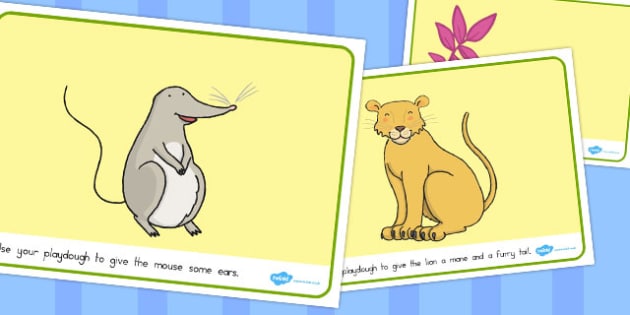 The Lion and the Mouse Playdough Mats (teacher made)