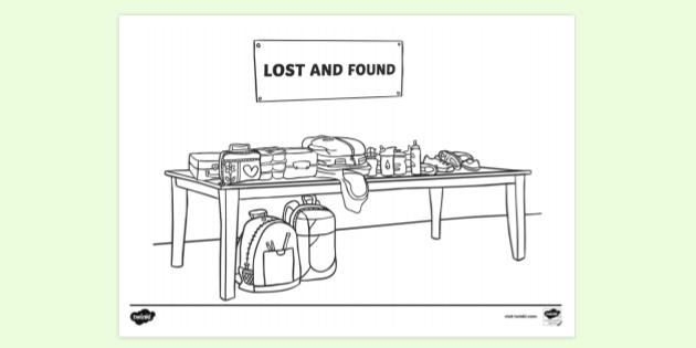 FREE! - A School's Lost and Found Table Colouring Sheet | Colouring