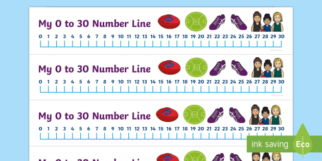 FREE! - Footy Number Line 0-30 (teacher made)
