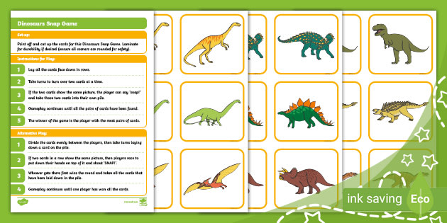 Dinosaurs Snap Game (teacher made)