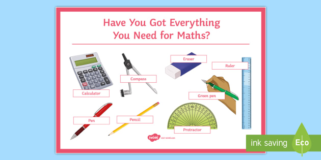 Maths Equipment Check Desk Mat - equipments, maths equipment