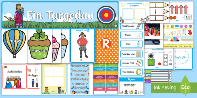 Class Targets Display Pack - Welsh - CfW (Teacher-Made)