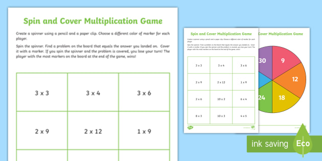 Spin and Cover Multiplication Game