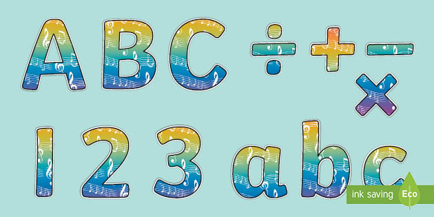 FREE! - Musical Score Themed Display Lettering