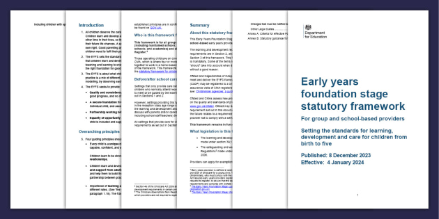 EYFS Framework Regulatory Changes in Effect as of January 4th 2024 - Twinkl