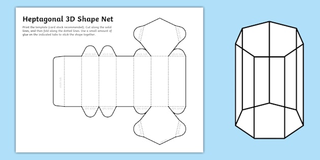 Heptagon Shape 3d