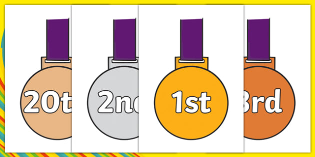 FREE! - Ordinal Numbers on Medals Display Activity