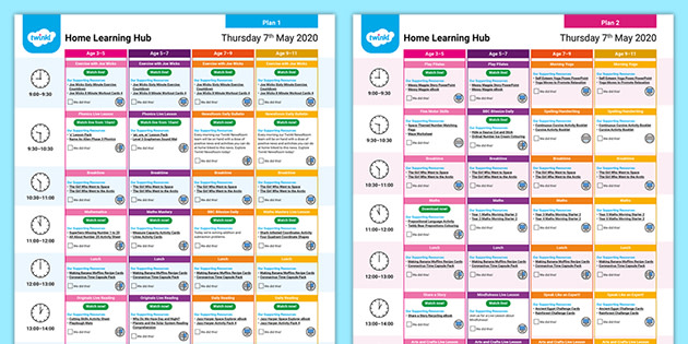 Home Learning Hub Daily Plan Thursday 7th May (teacher made)