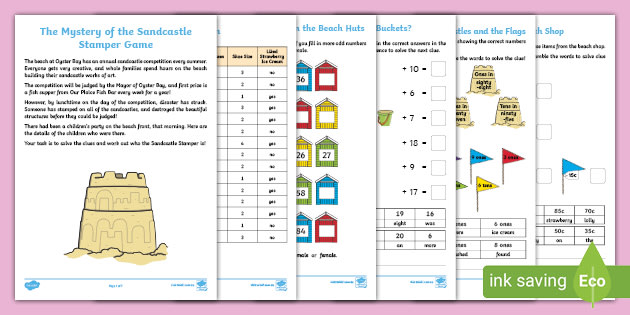 The Sandcastle Stamper Mystery Maths Game (teacher made)