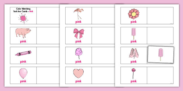 Color Matching Task Box Cards-Pink (Teacher-Made)