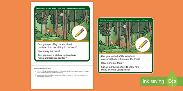 EYFS Maths Representing Numbers Challenge: How Many Hiding Animals?