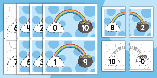 Rainbow Number Bonds to 10 Matching Cards (teacher made)