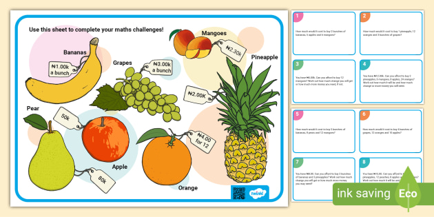 Nigerian Money Maths Challenge Cards (teacher made)