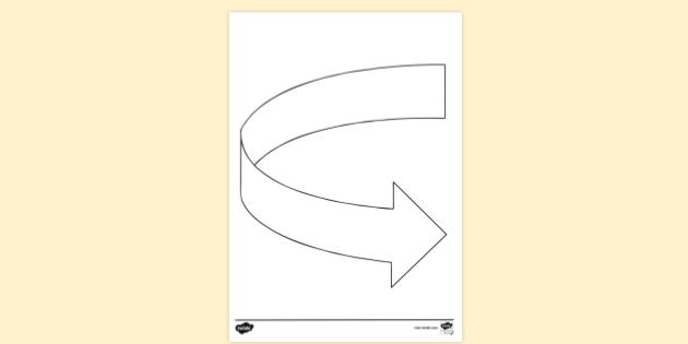 FREE! - Curved Right Arrow Colouring Sheet (teacher made)