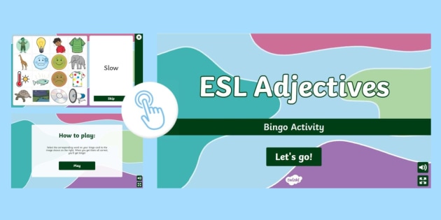 FREE! - ESL Adjectives Bingo (teacher made)