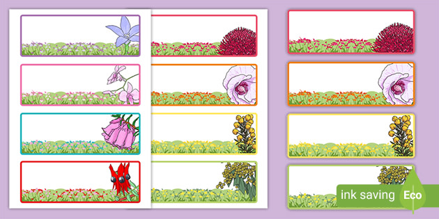 Australian Native Flora Tote Tray Labels