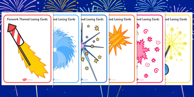 Firework Themed Lacing Cards (teacher made)