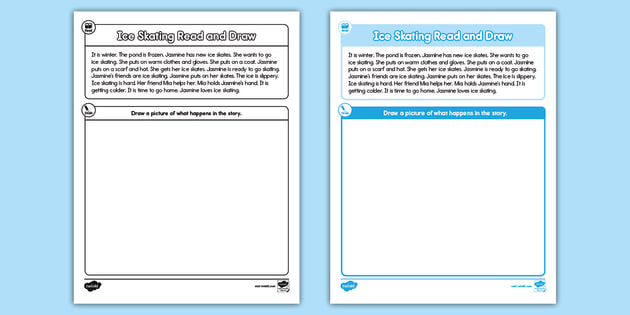 Kindergarten Ice Skating Reading Passage Read and Draw