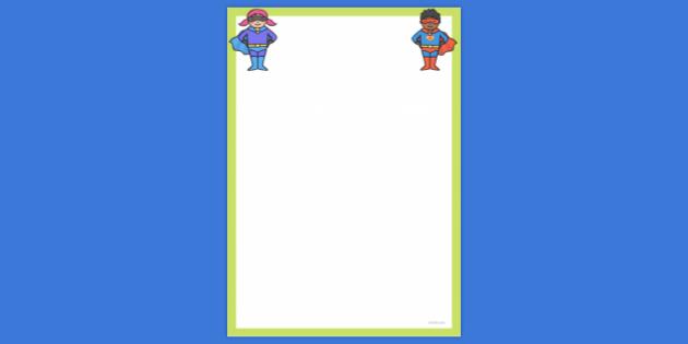 FREE! - Simple Blank Super Hero Page Border | Page Borders | Twinkl