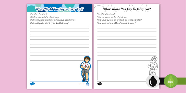 What Would You Say to Terry Fox? Writing Worksheet