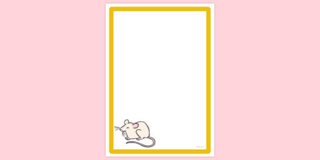 FREE! - Mouse Page Border | Page Borders | Twinkl