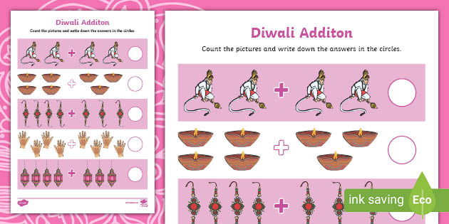 Diwali Addition Worksheet / Worksheet