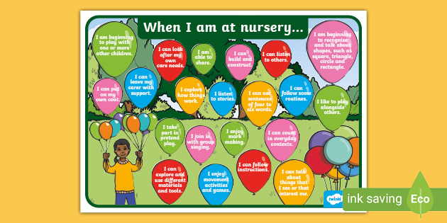 EYFS Balloons On-Entry to Nursery Observation Poster