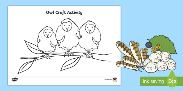 Owl Craft Worksheet / Worksheet (teacher made)