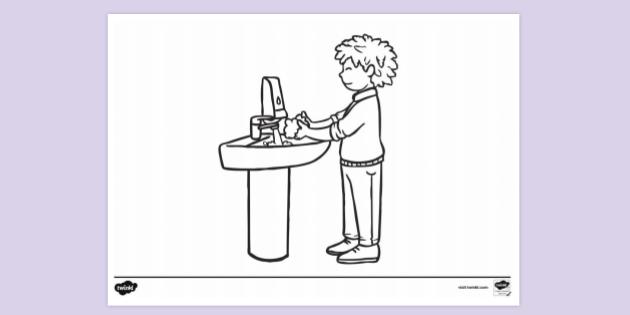 FREE! - Hand Washing Colouring | Colouring Sheets