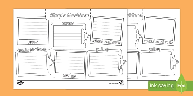 Simple Machines Writing Frames (teacher made)