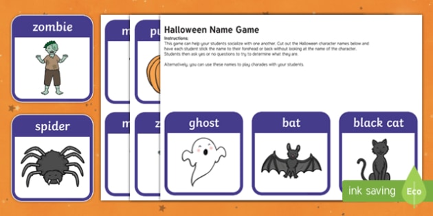 Halloween Name Game (teacher made)