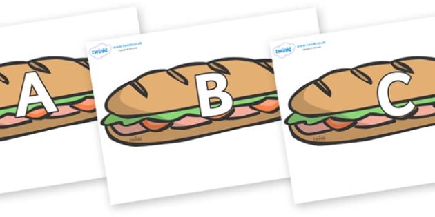 A-Z Alphabet on Sandwiches (teacher made)