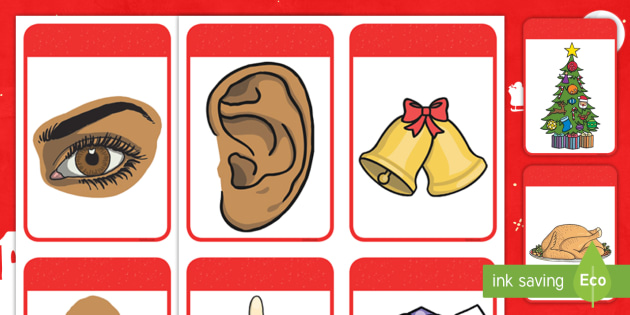 Christmas Five Senses Matching Cards - game, senses, visual