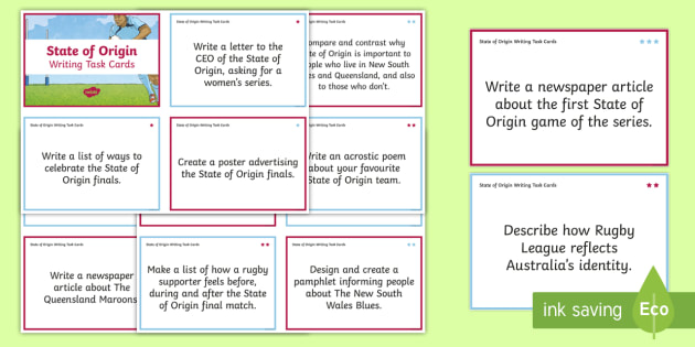 State Of Origin Writing Challenge Cards teacher Made state-of-origin-writing-challenge-cards-teacher-made