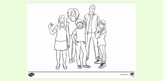 FREE! - Group of People Colouring Sheet (teacher made)