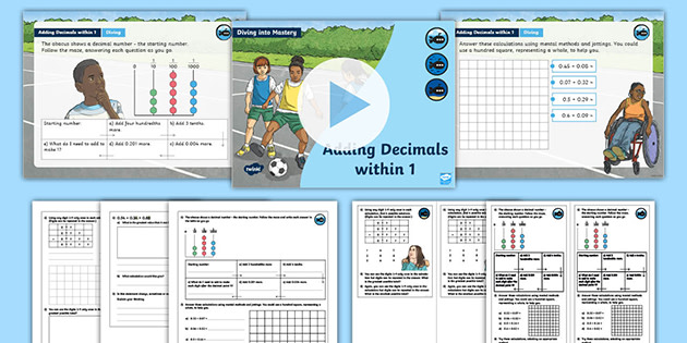 👉 White Rose Maths Compatible Year 5 Adding Decimals Within 1
