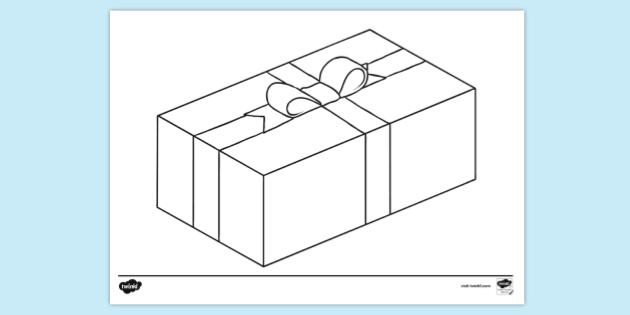 Cuboid Present Colouring | Colouring Sheets