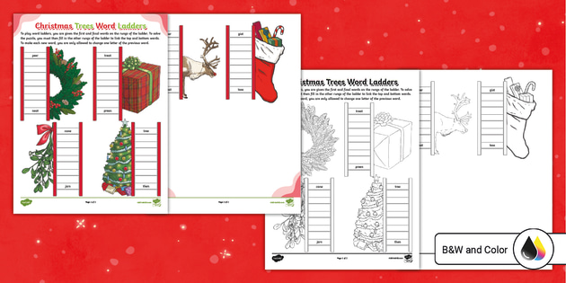 Christmas Trees Word Ladder Activity