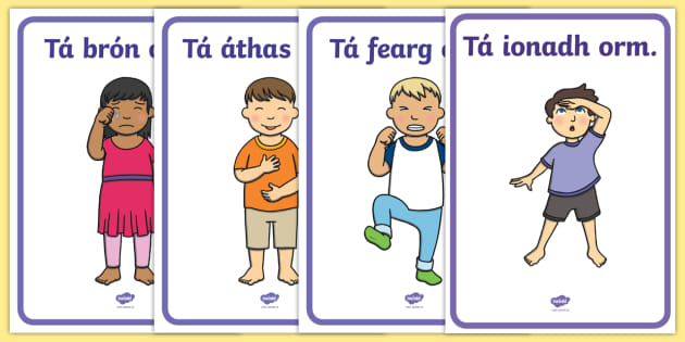 Feelings A4 Display Posters Gaeilge (teacher made)