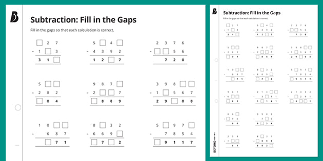 👉 Subtraction - Fill in the Gaps | KS3 Maths | Beyond