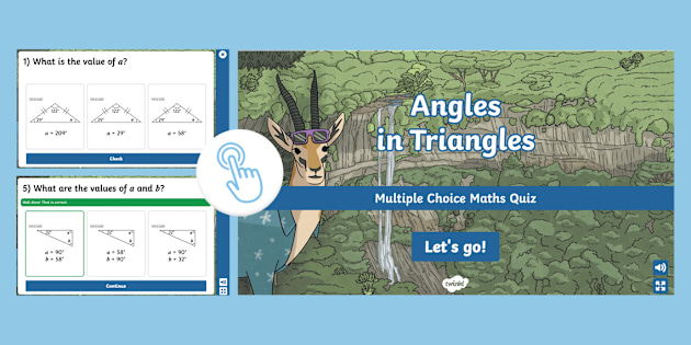 Angles in Triangles Multiple Choice KS2 Maths Quiz - Twinkl