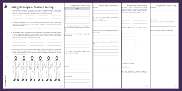 👉 Listing Strategies - Problem Solving (teacher made)
