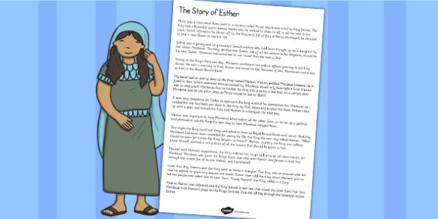 The Story of Esther Bible Story Print Out - story of Esther