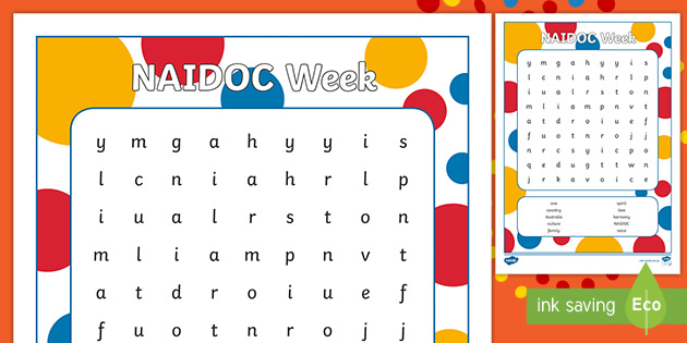 FREE! - NAIDOC Week 2019 Word Search (teacher made)