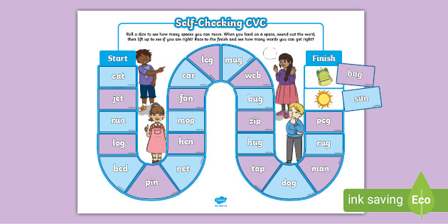 Self-Checking CVC Board Game (teacher made)