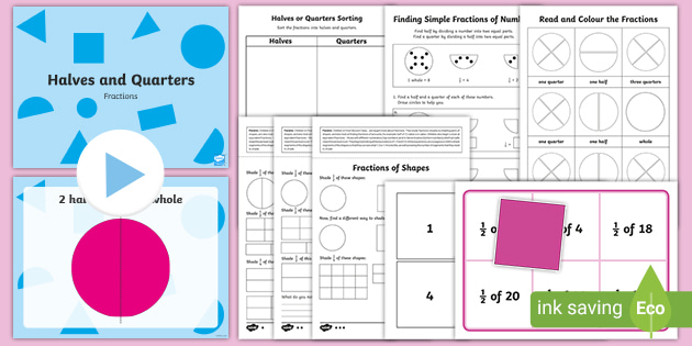 Maths First/Second Class Fractions Pack 2 (teacher made)