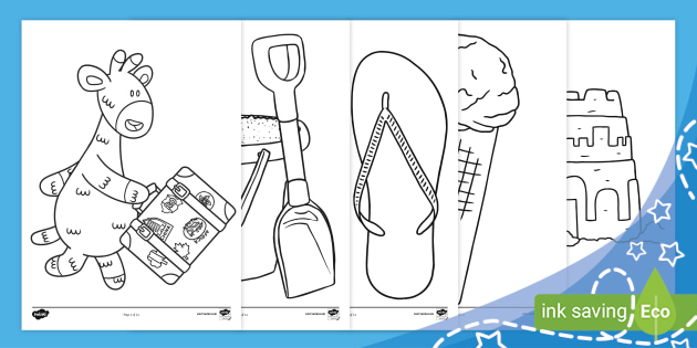 Seaside Colouring Pages (teacher made)