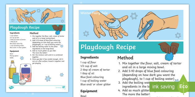 Winter Fairy Tale Playdough Recipe (teacher made)